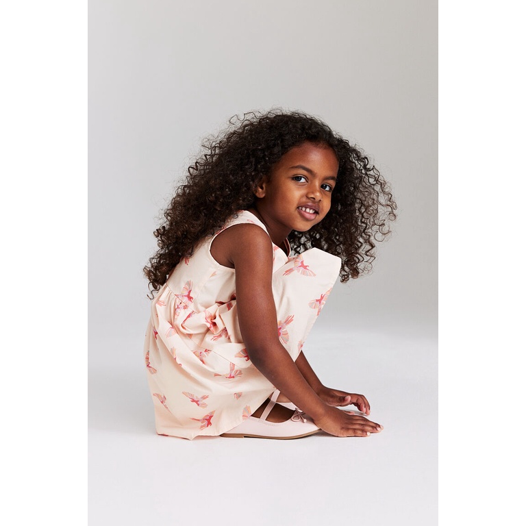 H&M Girl Bow-detail cotton dress 1126560_1 | Shopee Thailand