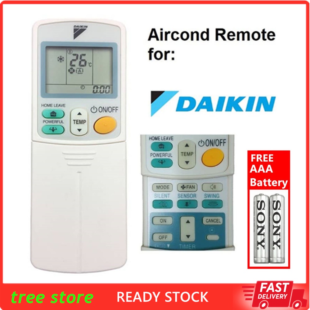 DAIKIN HOME LEAAVE Aircond Remote Control รีโมทแอร์ [ฟรีแบตเตอรี่ ...