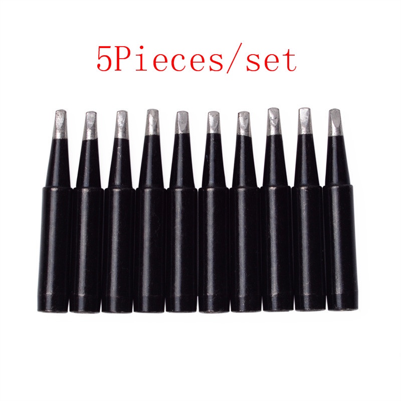 5PCS สีดําทนทานปราศจากตะกั่วเปลี่ยน Solder Iron Tip สําหรับ 936 Solder ...