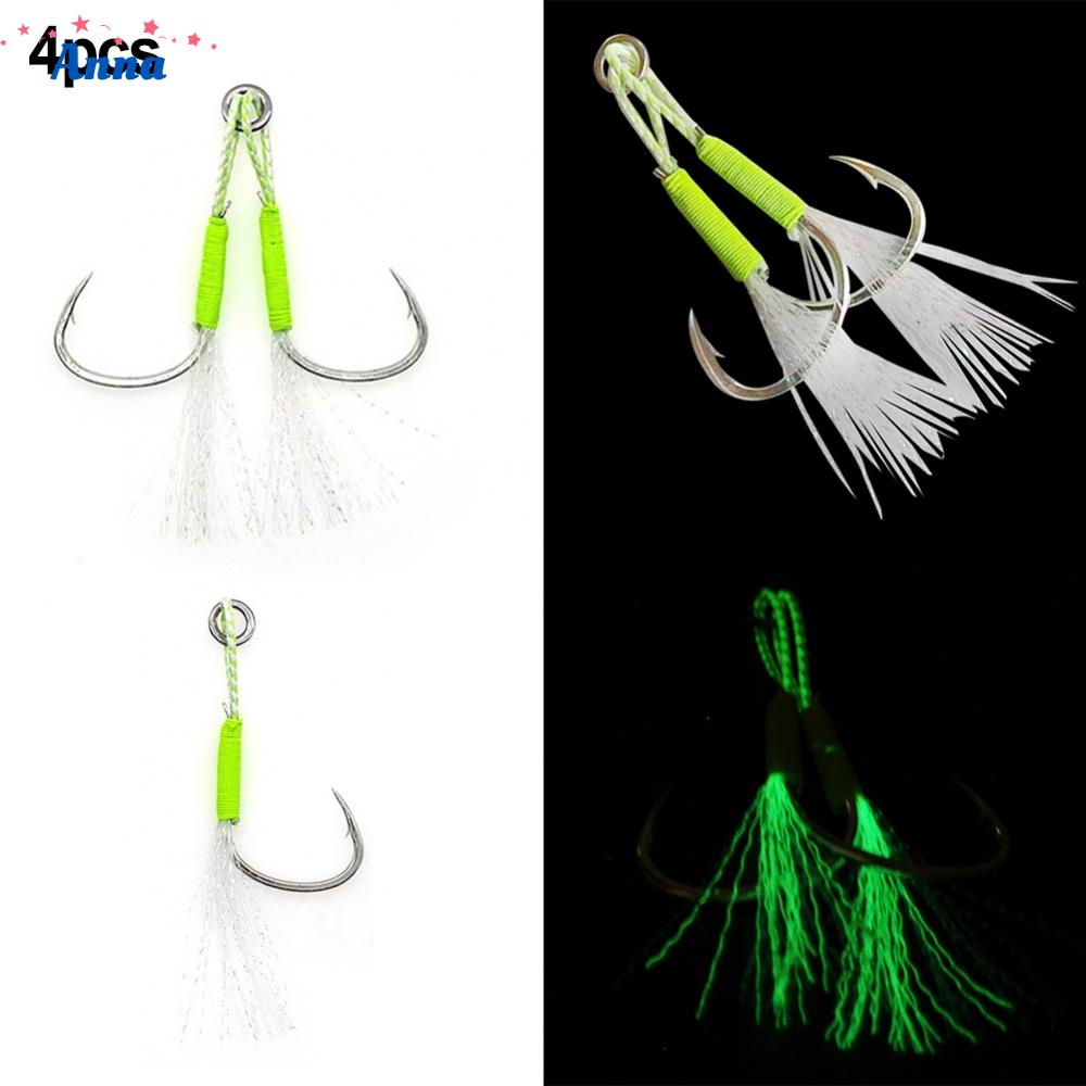 【Anna】Fly Fishing Hooks Binding Rope Cast Jig Fishing Hook High Carbon ...