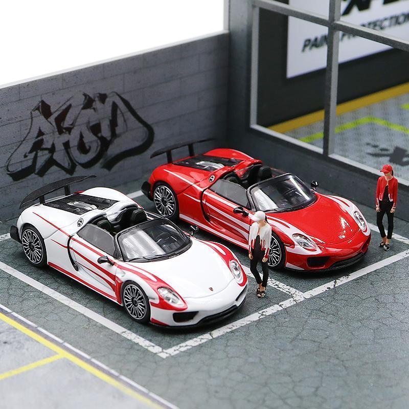 Time Micro 1/64 Porsche 918 Spyder Flame อัลลอย ของขวัญโมเดล รถ ของเล่น ...