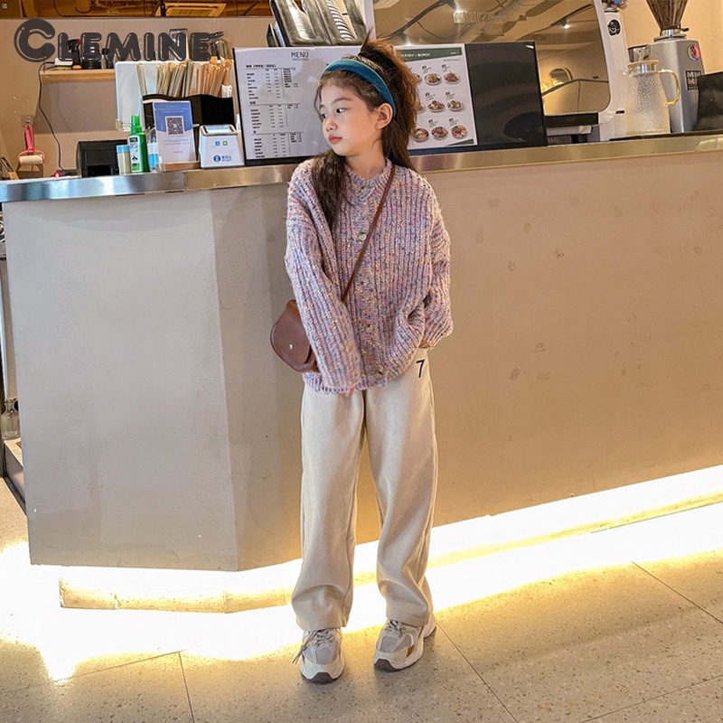 Clemine กางเกงขายาวลําลอง ผ้าลูกฟูก ทรงหลวม สําหรับเด็กผู้หญิง | Shopee ...