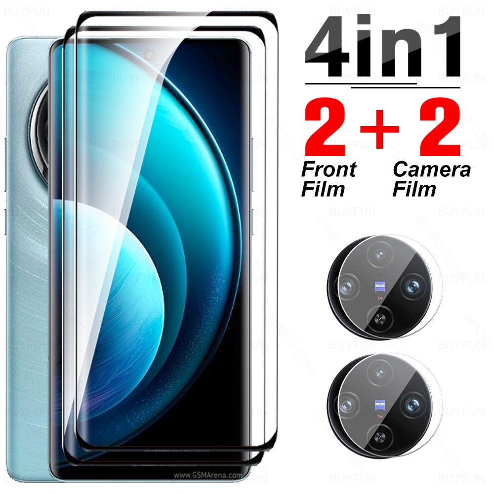 4in1 กระจกนิรภัยกันรอยหน้าจอ ทรงโค้ง ป้องกันกล้อง สําหรับ Vivo X100 Pro ...