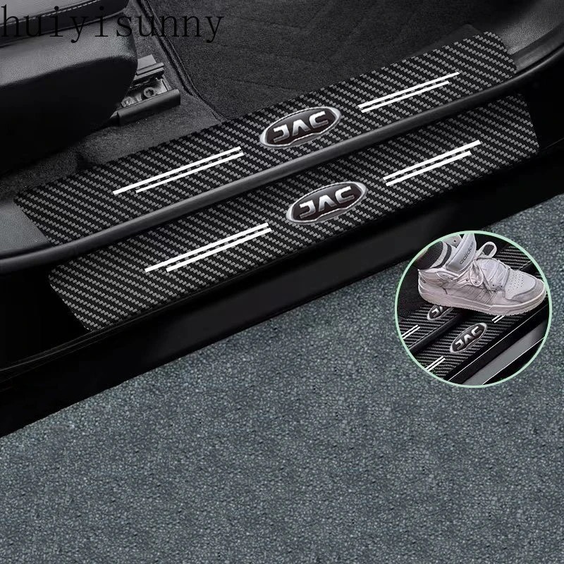 Hys 3D คาร์บอนไฟเบอร์รถสติกเกอร์ DIY วาง Protector Strip Auto ประตู Sill Anti Scratch เทปสําหรับ ...