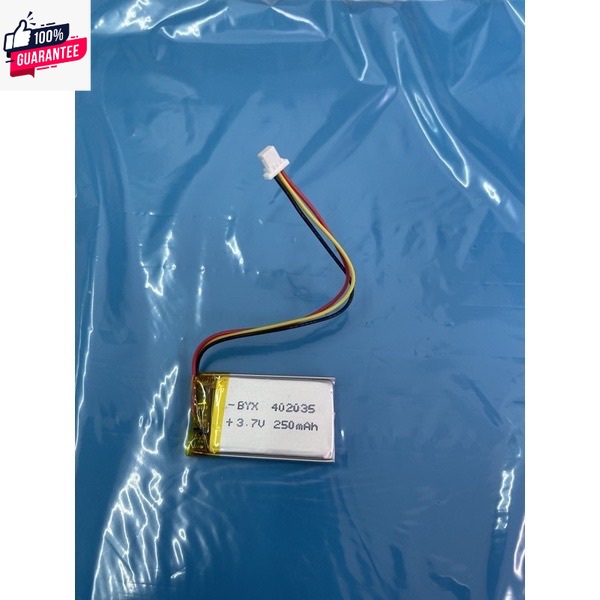 402035 250mAh 3.7v battery แตเตอรี่ แตกล้องติดรถยนต์ แรงดัน 3.7v แ3สาย ...