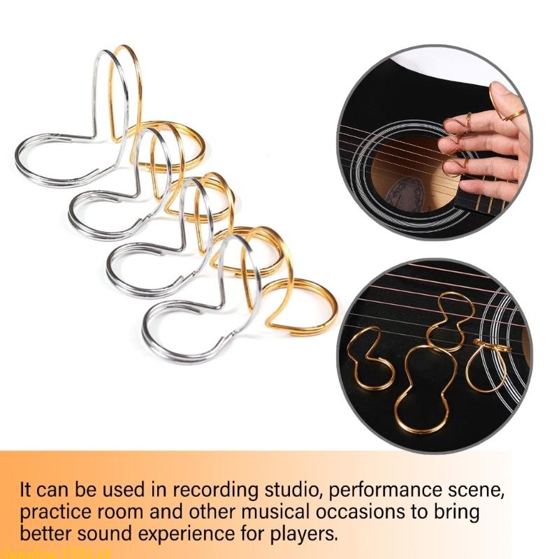 Sun 4 ชิ้นกีตาร์ Picks ปรับ Thumb Picks Finger Picks Plectrums ผีเสื้อ ...