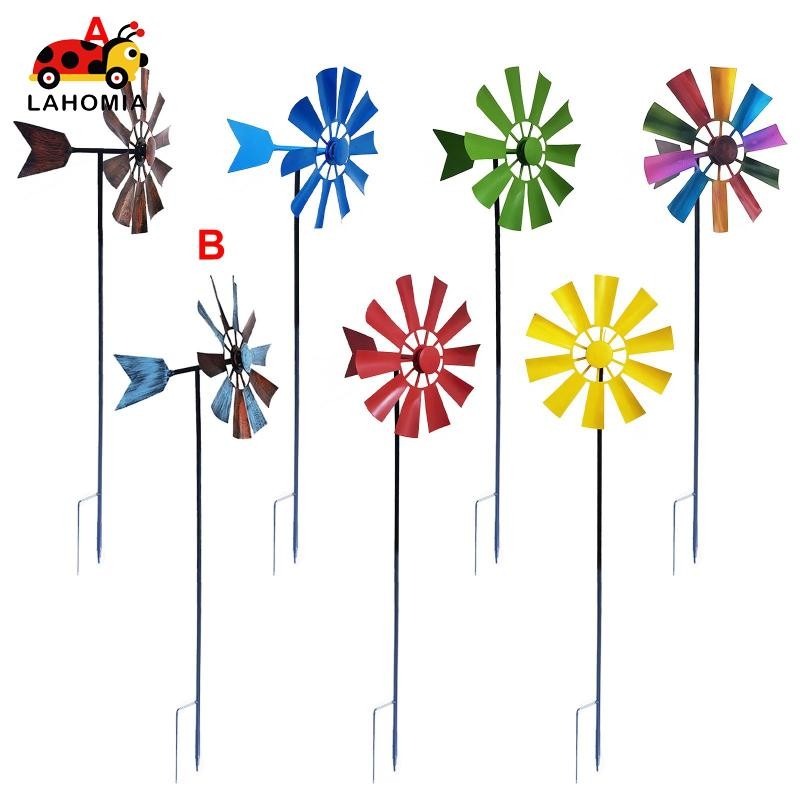 [Lahomia] 28in Wind Sculpture กังหันลมโลหะพร้อมสวนโลหะ Stake Pinwheel ...