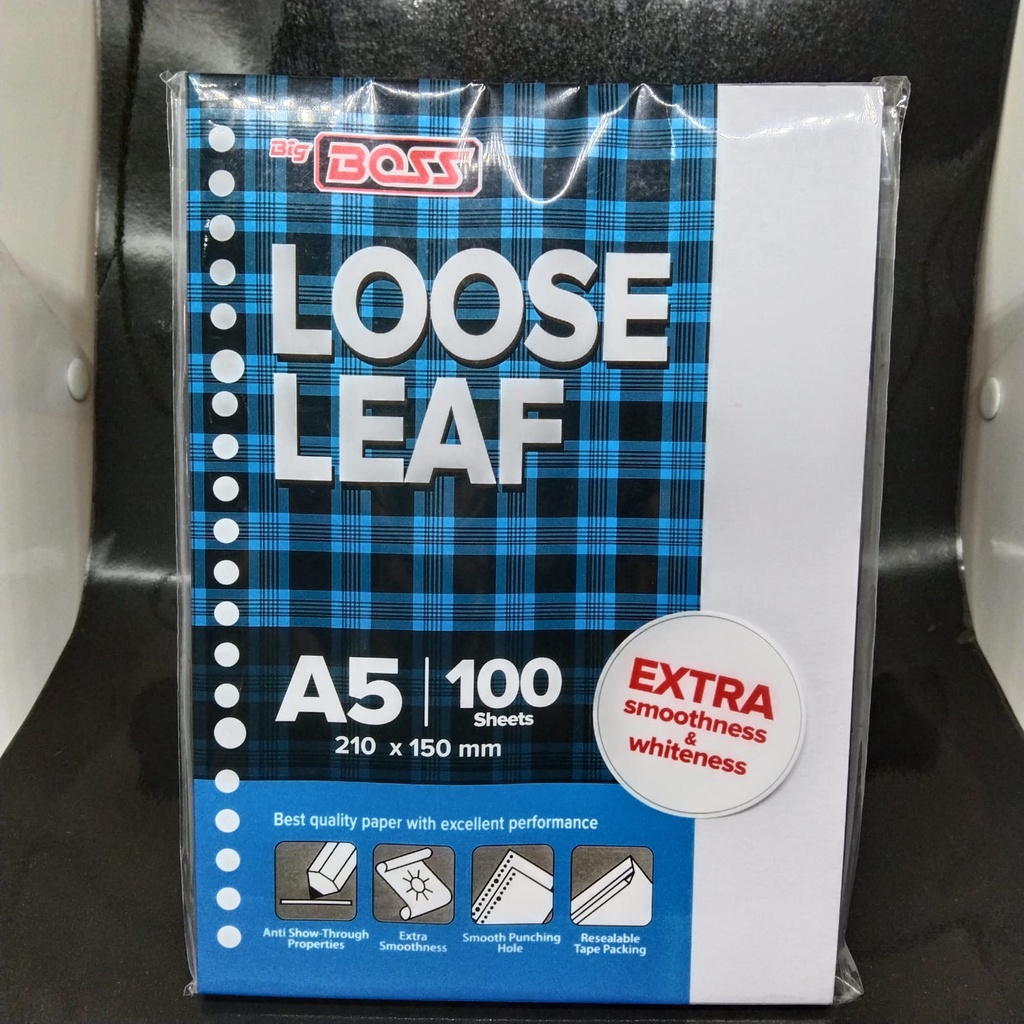 Boss LOOSE LEAF Plain A5 100 ขนาดใหญ่ ทรงหลวม | Shopee Thailand