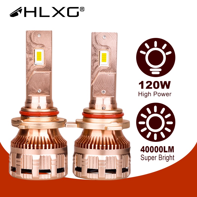 Hlxg H7 หลอดไฟหน้ารถยนต์ led Canbus 40000LM 120W 12V 9012 HIR2 H8 H9 H11 9005 HB3 9006 HB4 h4 ...