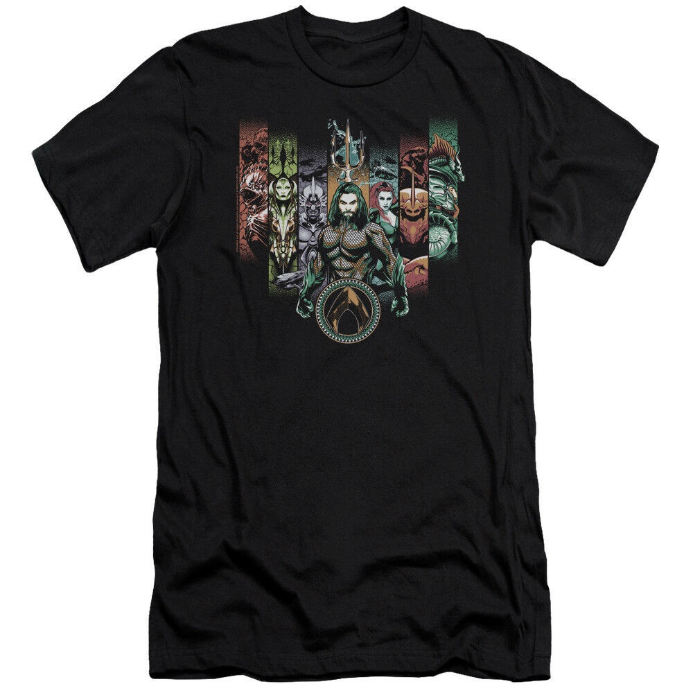 @DAYUMA@เสื้อยืด ผ้าฝ้ายแท้ พิมพ์ลายภาพยนตร์ Aquaman พรีเมี่ยม สีดํา ...