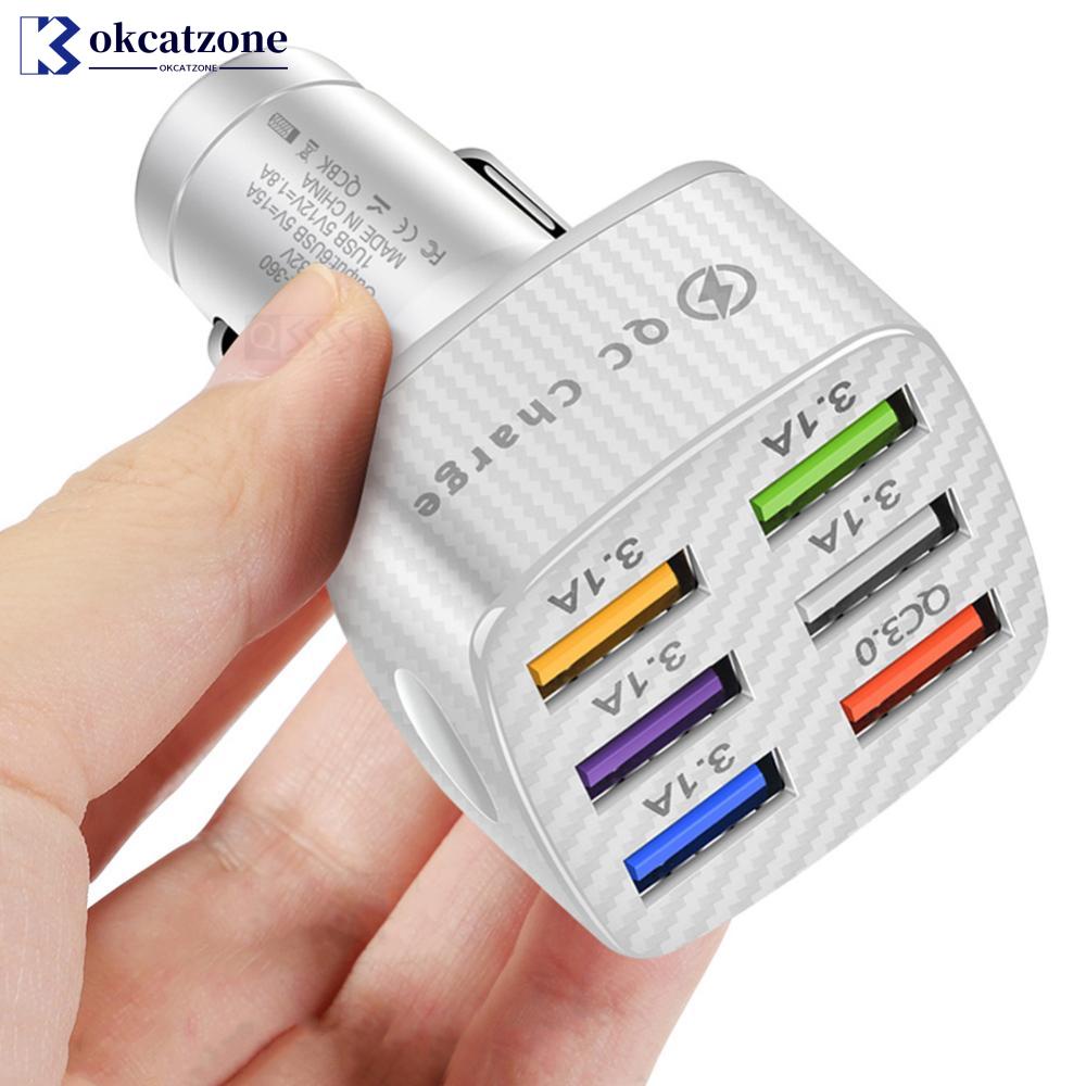 Okcatzone อะแดปเตอร์ชาร์จโทรศัพท์มือถือ 75W 15A 6USB ชาร์จเร็ว สําหรับรถยนต์ C5X2 | Shopee Thailand