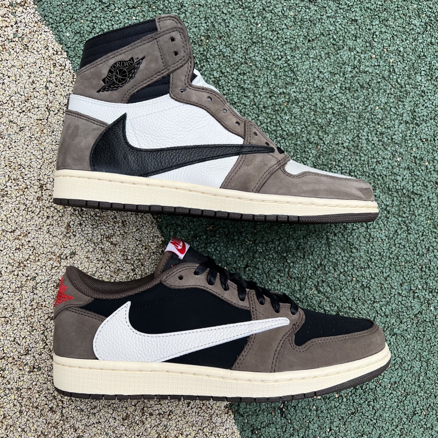 nike 2 Colors Travis Scott x Air Jordan 1 Retro Low OG SP Brown Black ...