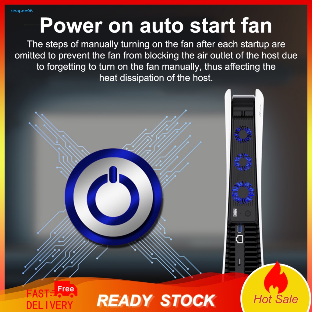 Setn พัดลมระบายความร้อน 3 พัดลม อุปกรณ์เสริมเกมคอนโซล เสียงเงียบ สําหรับ PS5 | Shopee Thailand