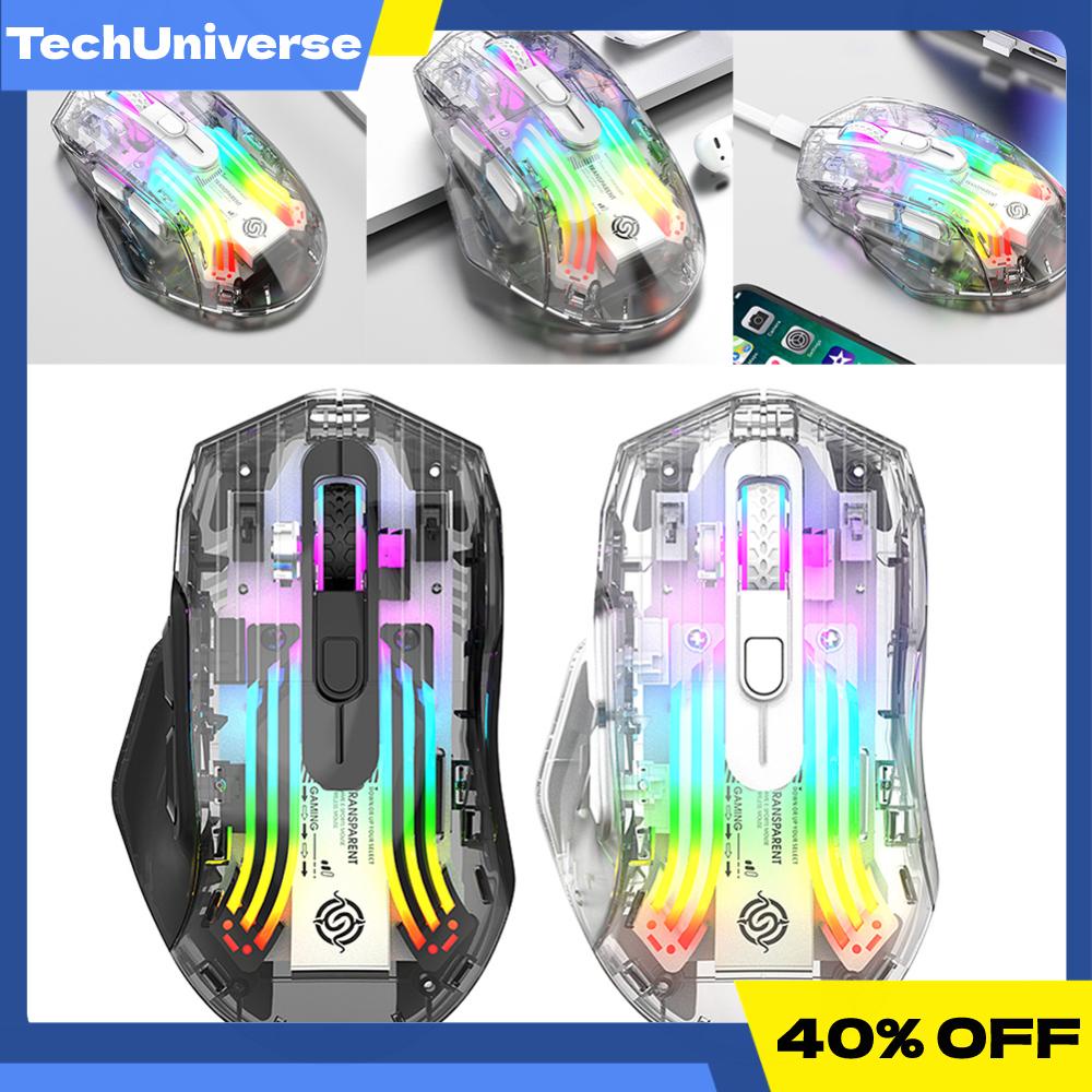 เมาส์บลูทูธไร้สาย 2.4G RGB Light Mouse สีโปร่งใส | Shopee Thailand