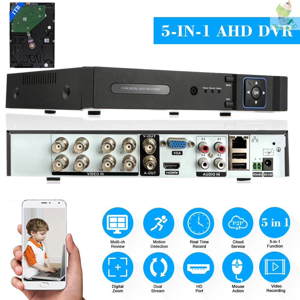 กล้องวงจรปิดรักษาความปลอดภัย 1080P Hybrid NVR AHD TVI CVI DVR PTZ 8CH ...
