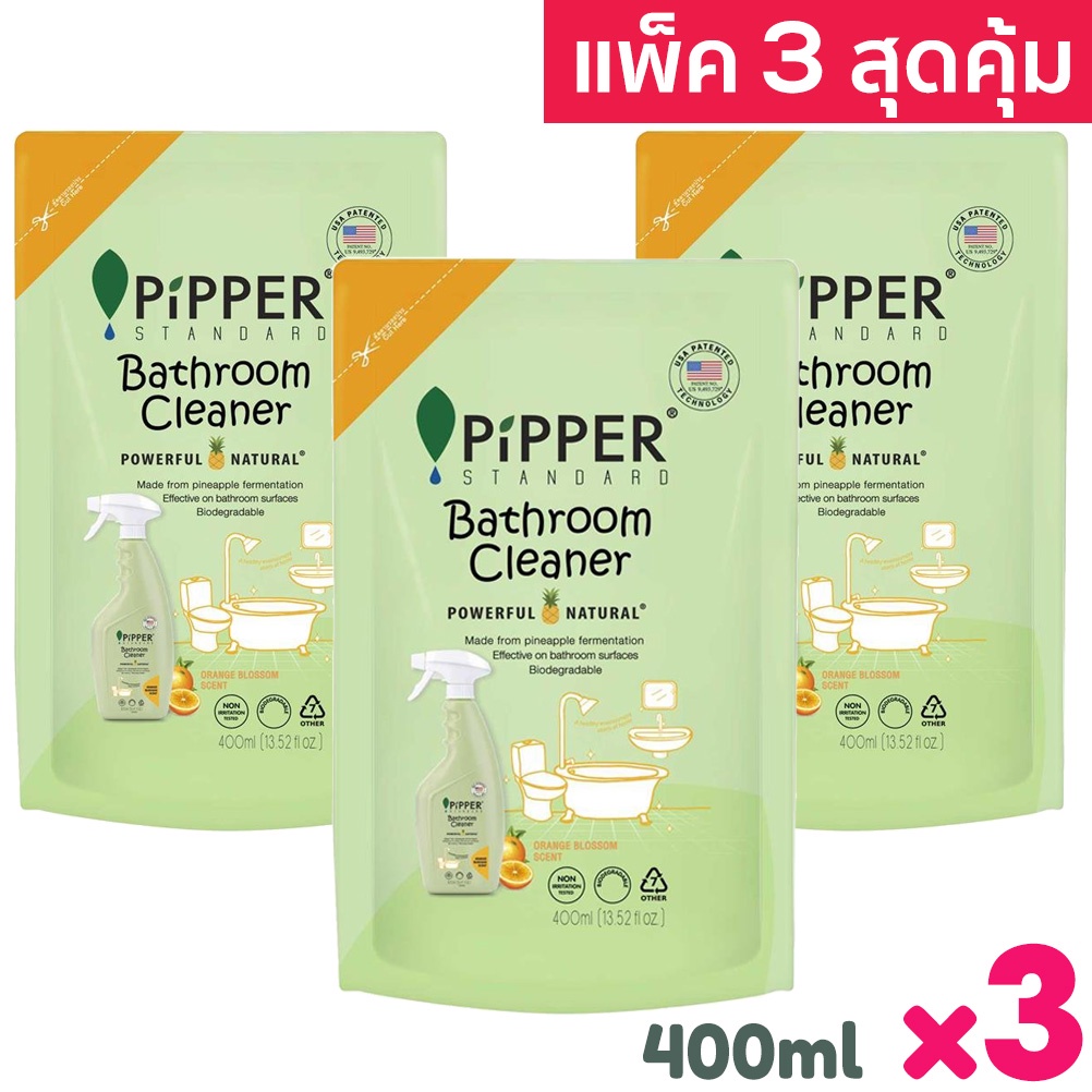 แพ็ค 3 สุดคุ้ม Pipper Standard น้ำยาล้างห้องน้ำ พิพเพอร์ สแตนดาร์ด ...