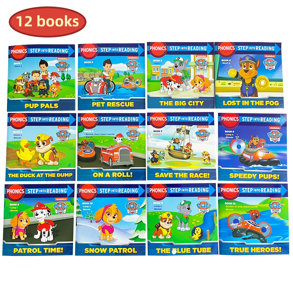 12 Books Set Paw Patrol Phonics Box Set (PAW Patrol) Educational ...
