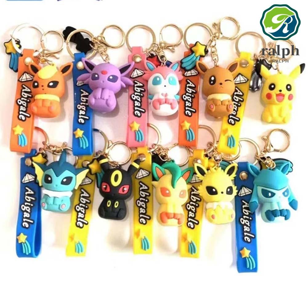 Ralph Pokemon Figures ของเล่น Sylveon Pikachu อะนิเมะตกแต่งกระเป๋าของ ...