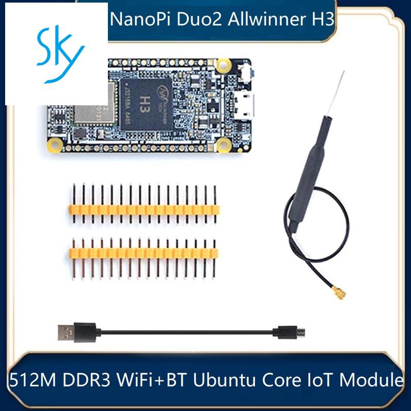 บอร์ดพัฒนา NanoPi DUO2 สายเคเบิล Micro-USB เสาอากาศ 512M DDR3 Allwinner H3 WiFi บลูทูธ Ubuntu ...