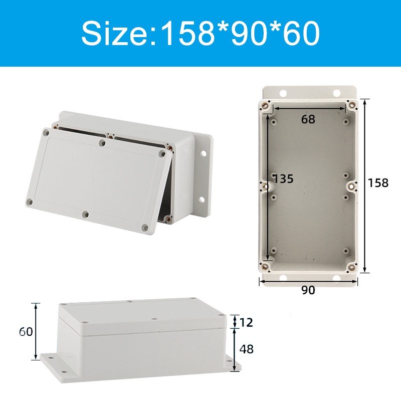 Wall Mounted Outdoor Gray Plastic Enclosures Custom IP65 ABS Waterproof Electrical Junction Box ...