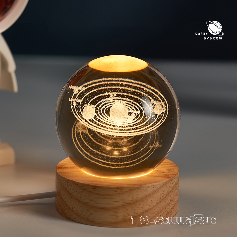 Panasi โคมไฟลูกแก้ว 3D LED USB โคมไฟตกแต่งห้องนอนLED ลูกแก้ว6cm ของขวัญวันเกิด NO:3D6 | Shopee ...