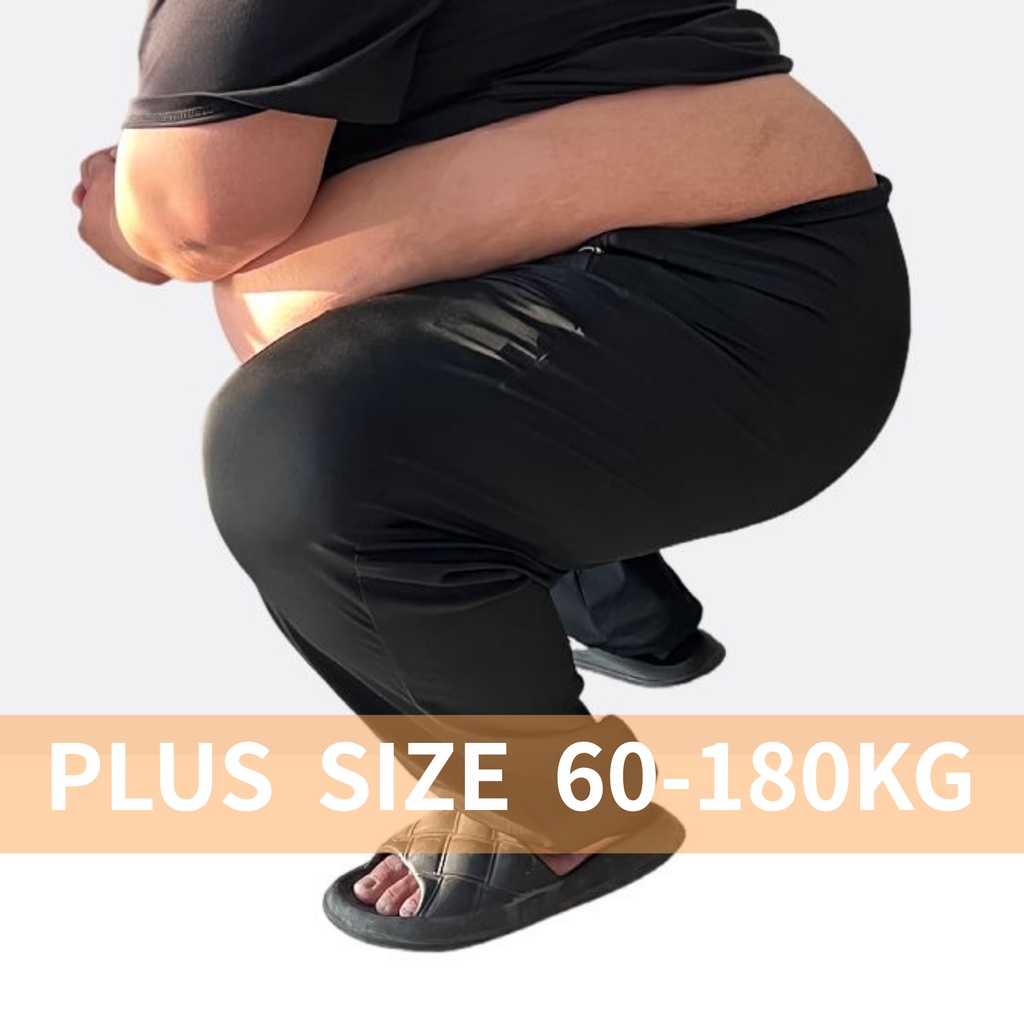 【Plus Size】กางเกงขายาว ทรงตรง ระบายอากาศ สีดํา ขนาดใหญ่ 7XL 8XL 10XL สําหรับผู้ชาย 60-180 กก. ...