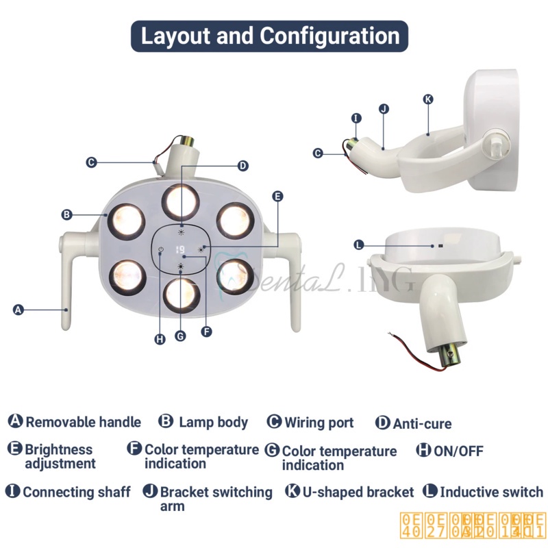 อุปกรณ์ทันตกรรมโคมไฟ LED Light สำหรับทันตกรรมเก้าอี้หน่วย Shadowless ...