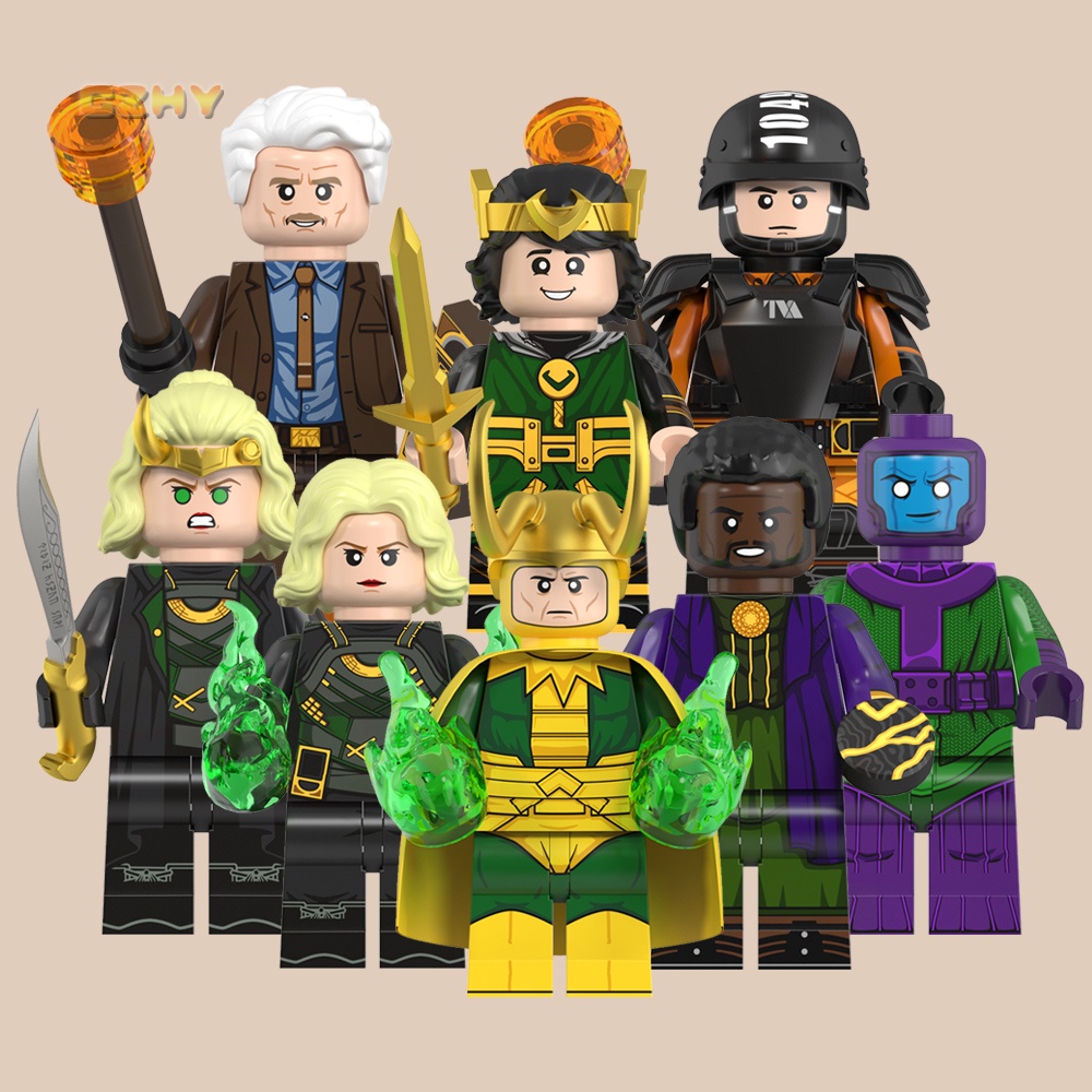 ของเล่นบล็อกตัวต่อ Super Heroes Loki Sylvie Mobius Renslayer Kang The ...