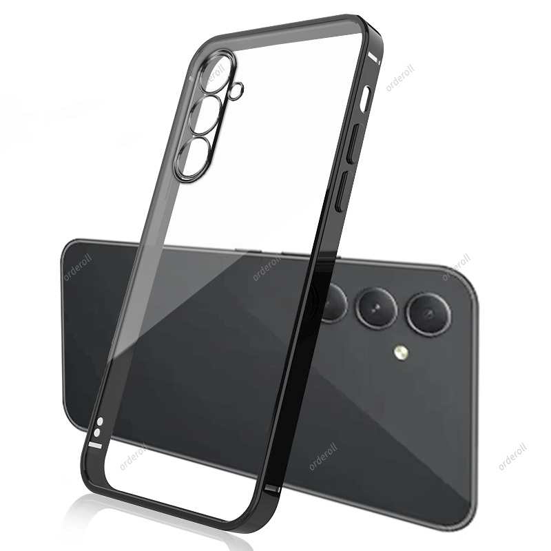 เคสโทรศัพท์มือถือ ซิลิโคนนิ่ม แบบใส ป้องกัน ปิดด้านหลัง ชุบไฟฟ้า สี ...