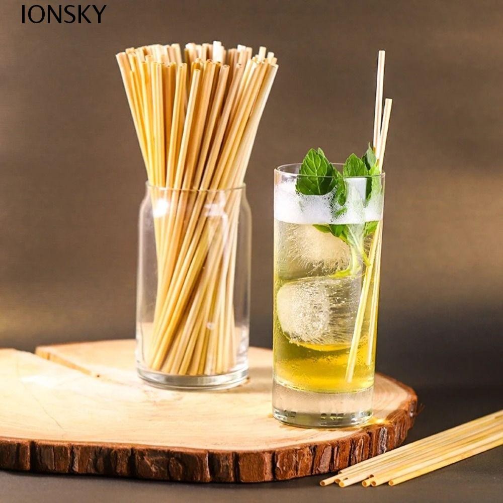 Ionsky 100 ชิ้นฟางข้าวสาลีดื่ม, 20 ซม.ทิ้งหลอดสิ่งแวดล้อม,ปาร์ตี้บาร์ ...