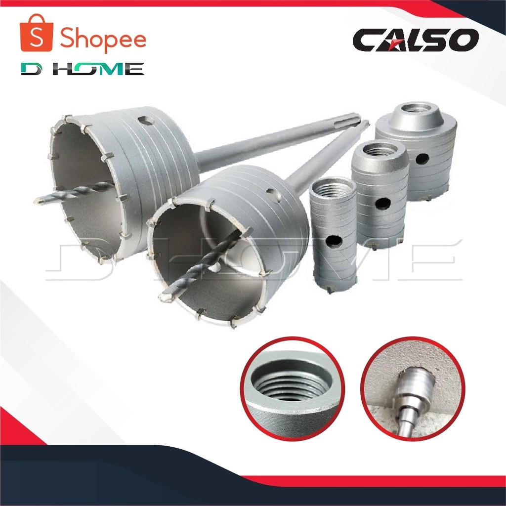 CALSO โฮลซอเจาะคอนกรีต ดอกโฮลซอเจาะปูน ติดคาร์ไบด์ แกน SDS Plus ใช้กับสว่านโรตารี่ [ มีขนาด 30 ...