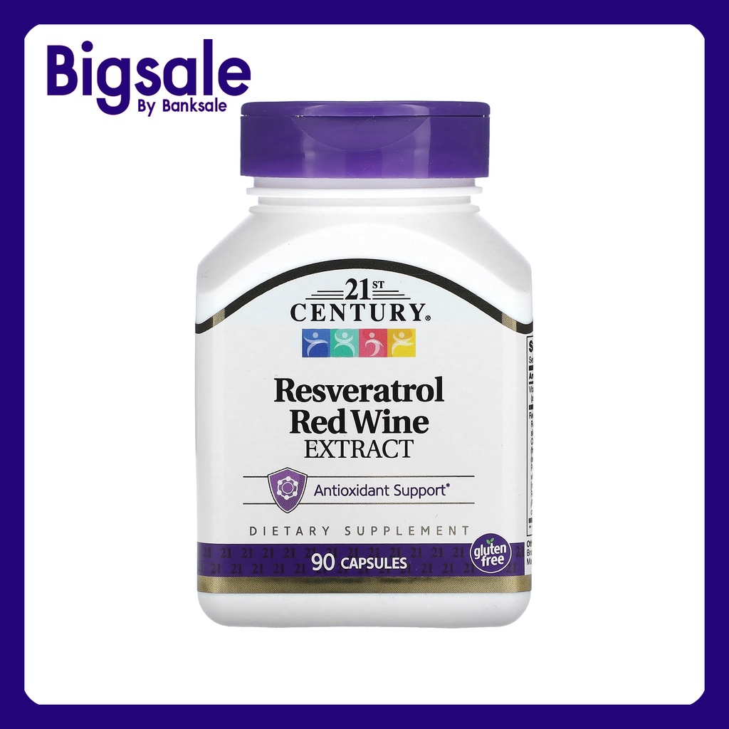 21st Century, Resveratrol Red Wine Extract, 90 Capsules | Shopee Thailand