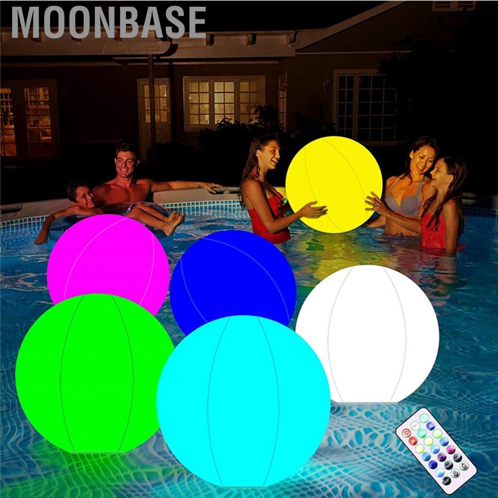 Moonbase Inflatable Light Up Beach Ball PVC 16 Colors for Swimming Pool ...