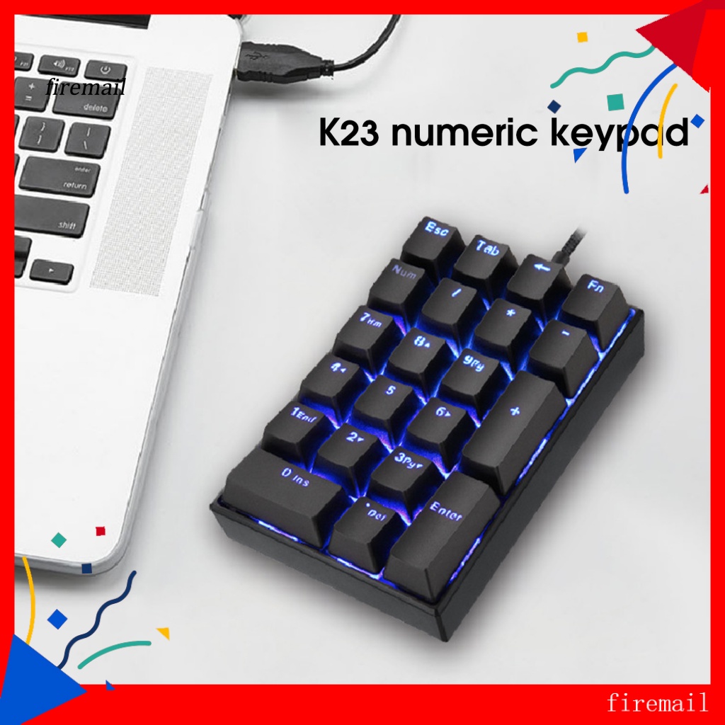 [FM] K23 คีย์บอร์ดตัวเลข มีสาย USB Type-C 21 คีย์ ตามหลักสรีรศาสตร์ สี ...
