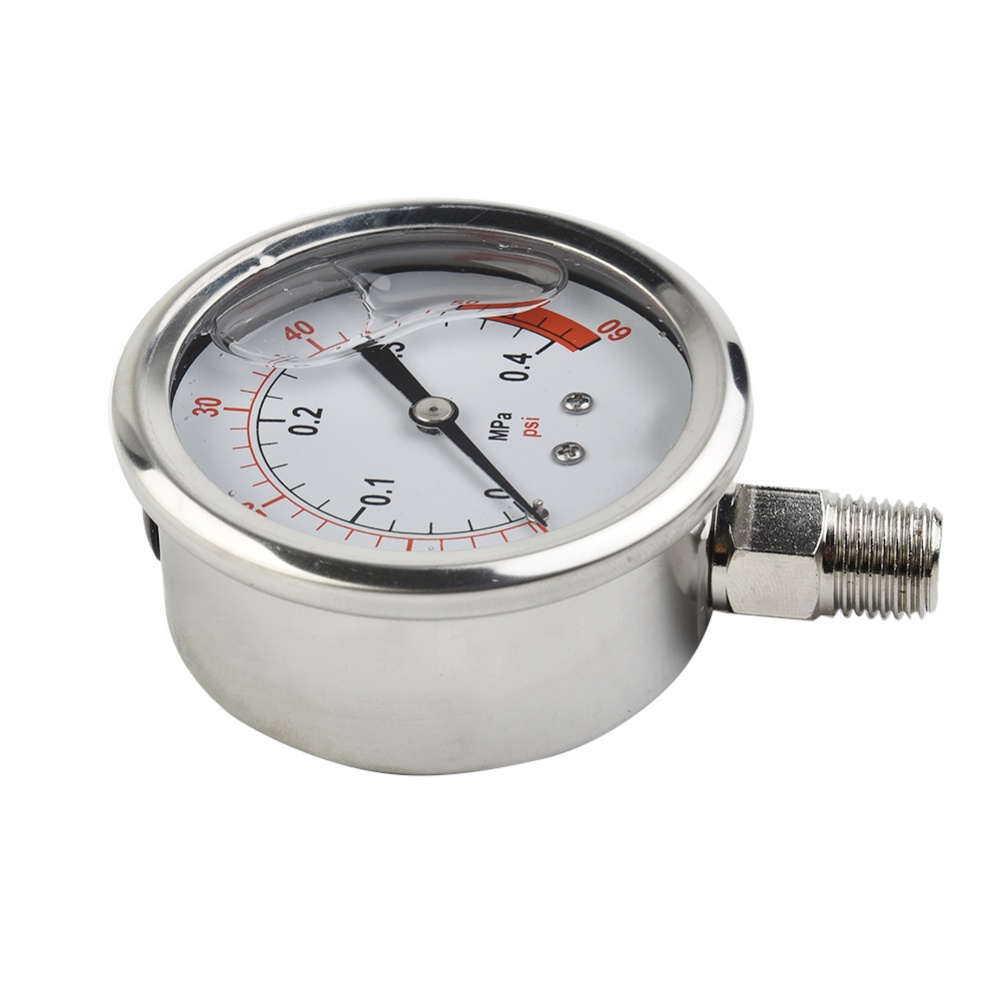 เครื่องวัดความดันของเหลว PSI / MPA 304 เคสสแตนเลส 1/4NPT เมาท์ล่าง | Shopee Thailand