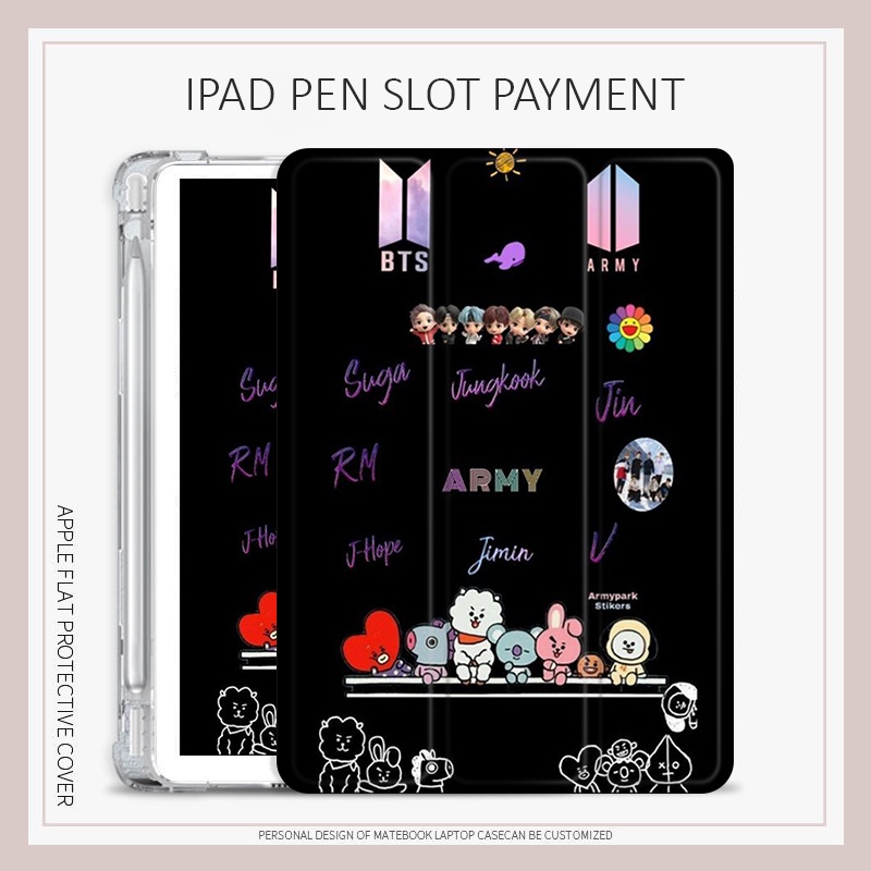เคส ลายการ์ตูน BTS พร้อมช่องใส่ปากกา สําหรับ ipad 2022 pro11 gen10 ipad ...