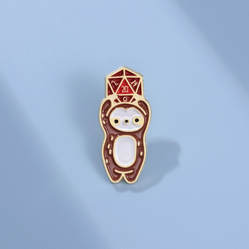 อะนิเมะ Dungeons และ Dragons เคลือบ Pins เกมลูกเต๋าน่ารัก Sloth เข็ม ...
