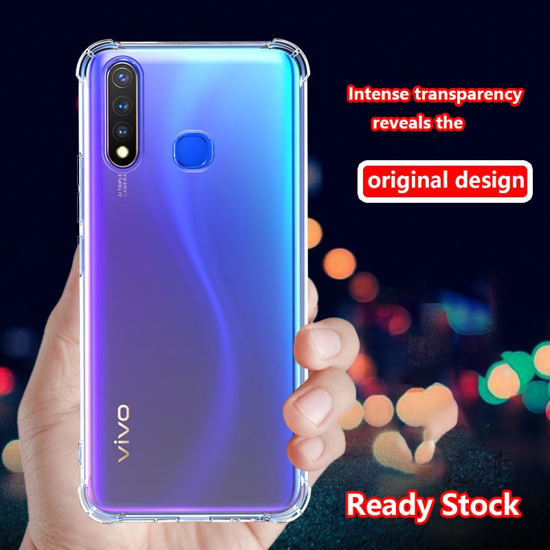 Vivo Y19 1915 คริสตัลใส 4 มุม กันกระแทก ยางนุ่ม บาง เคสเจลลี่ป้องกัน เคสโทรศัพท์ ฝาหลัง กันชนใส ...