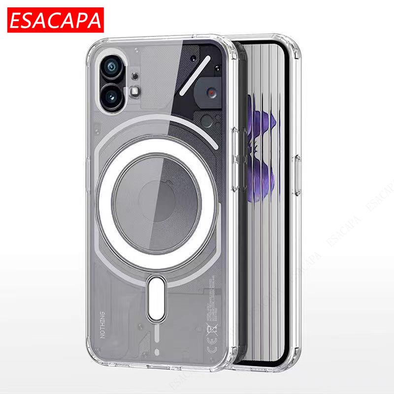 สําหรับ Nothing Phone 2a Plus Magnetic Case อะคริลิคโปร่งใสกันกระแทก