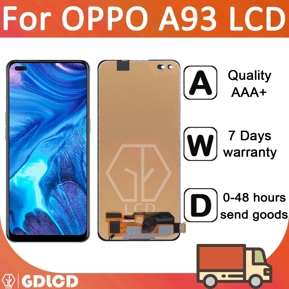 อะไหล่หน้าจอสัมผัสดิจิทัล LCD แบบเปลี่ยน สําหรับ OPPO A93 CPH2121 ...