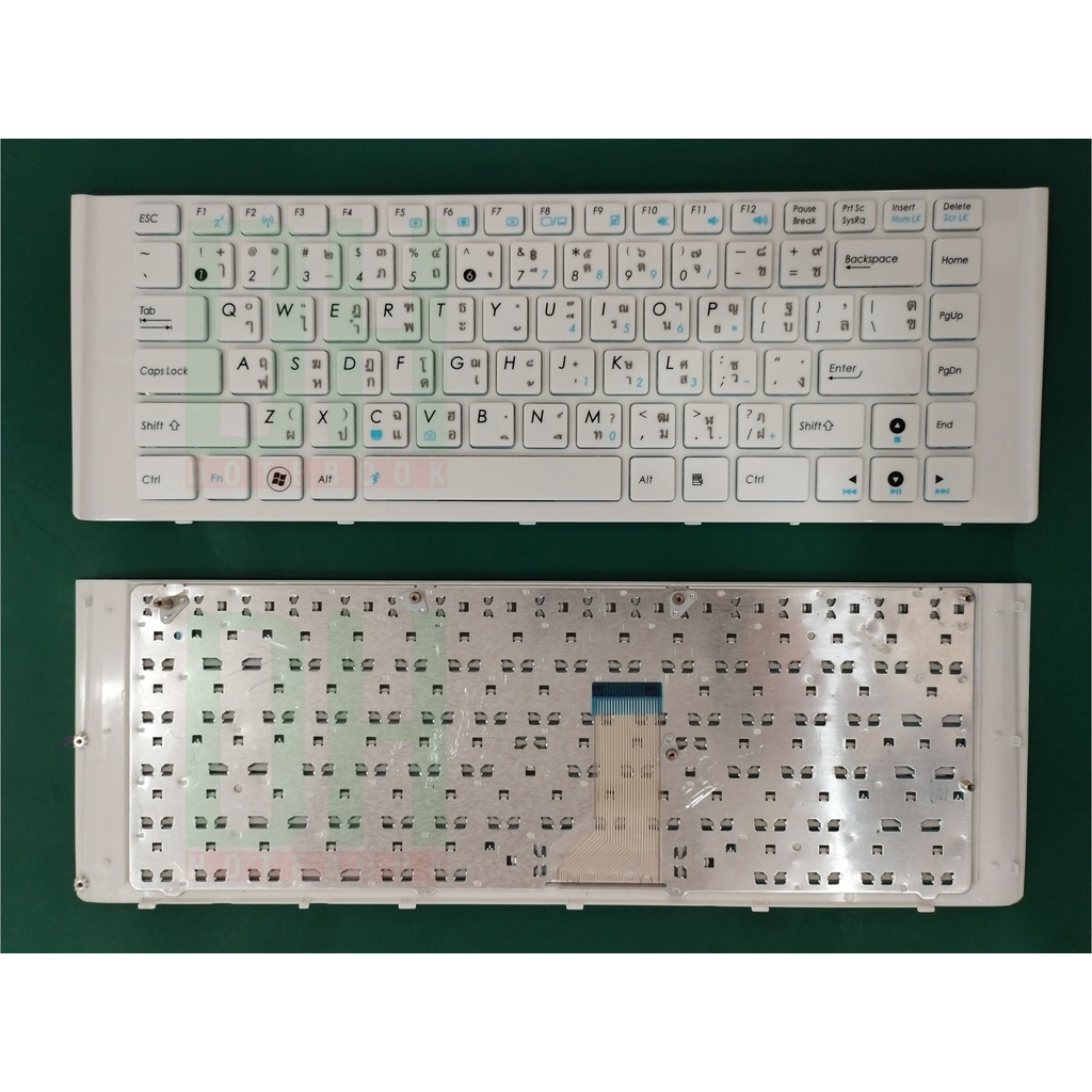แป้นพิมพ์ คีย์บอร์ดโน๊ตบุ๊ค ASUS X42J Laptop Keyboard สีขาว TH-ENG ...