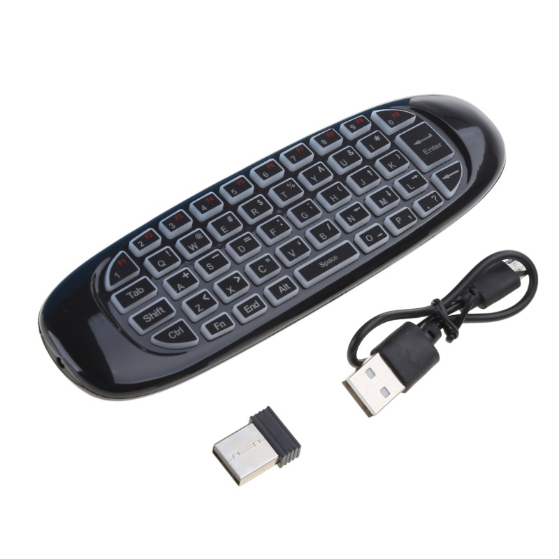 R * Backlit 2 4G Mini คีย์บอร์ด Air Remote Mouse 3D Fly รีโมทคอนโทรล 7 ...