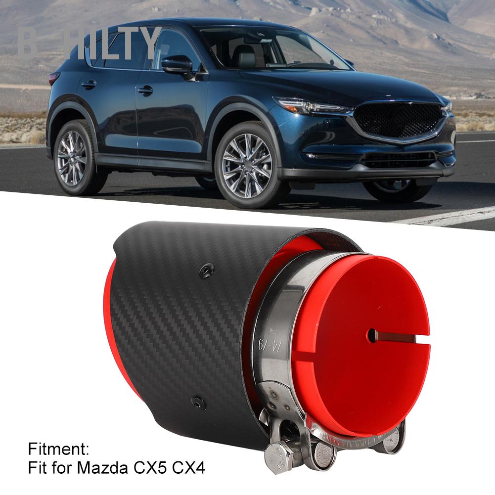 B_HILTY คาร์บอนไฟเบอร์ 80 มม.101 มม.หางคอตรงด้าน Matte ท่อไอเสียปลายท่อ Fit สำหรับ MAZDA CX5 CX4 ...