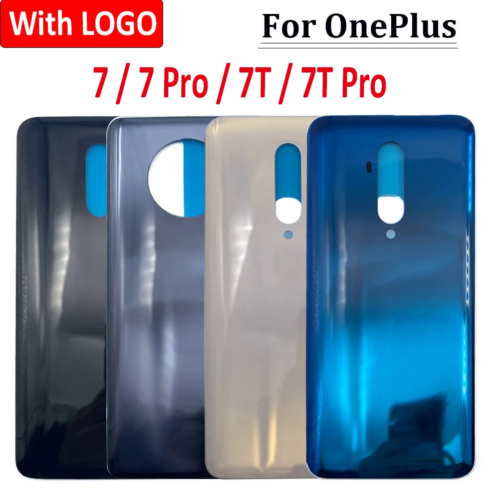 ฝาหลังแบตเตอรี่ใหม่ ประตูหลัง เปลี่ยนเคสโทรศัพท์พร้อมกาว สำหรับ OnePlus 7 / 7 Pro / 7T / 7T Pro ...
