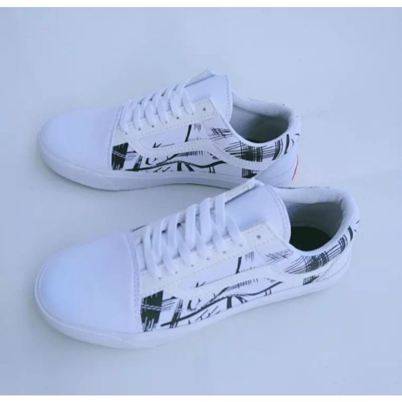 Sepatu old school White, Sepatu Pria wanita, Sepatu kasual, Sepatu ...