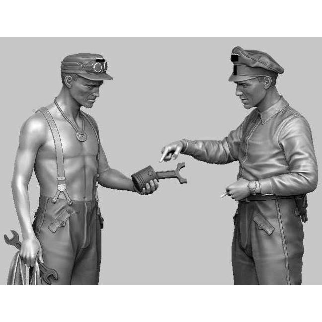 โมเดลฟิกเกอร์เรซิ่น ตัวละคร World War II Army Duo สีขาว 1/35 ส่งฟรี ...