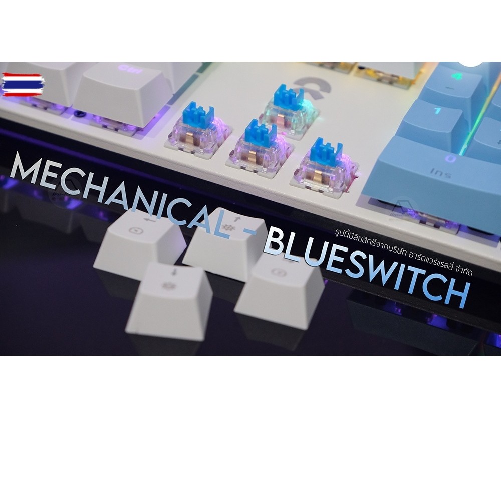 มาใหม่ ส่งเร็ว OKER MIXED BACKLIT คีย์อร์ดลูสวิตช์กดเสียงดังคีย์แคป สีสวย BLUESWITCH Keyboard ...