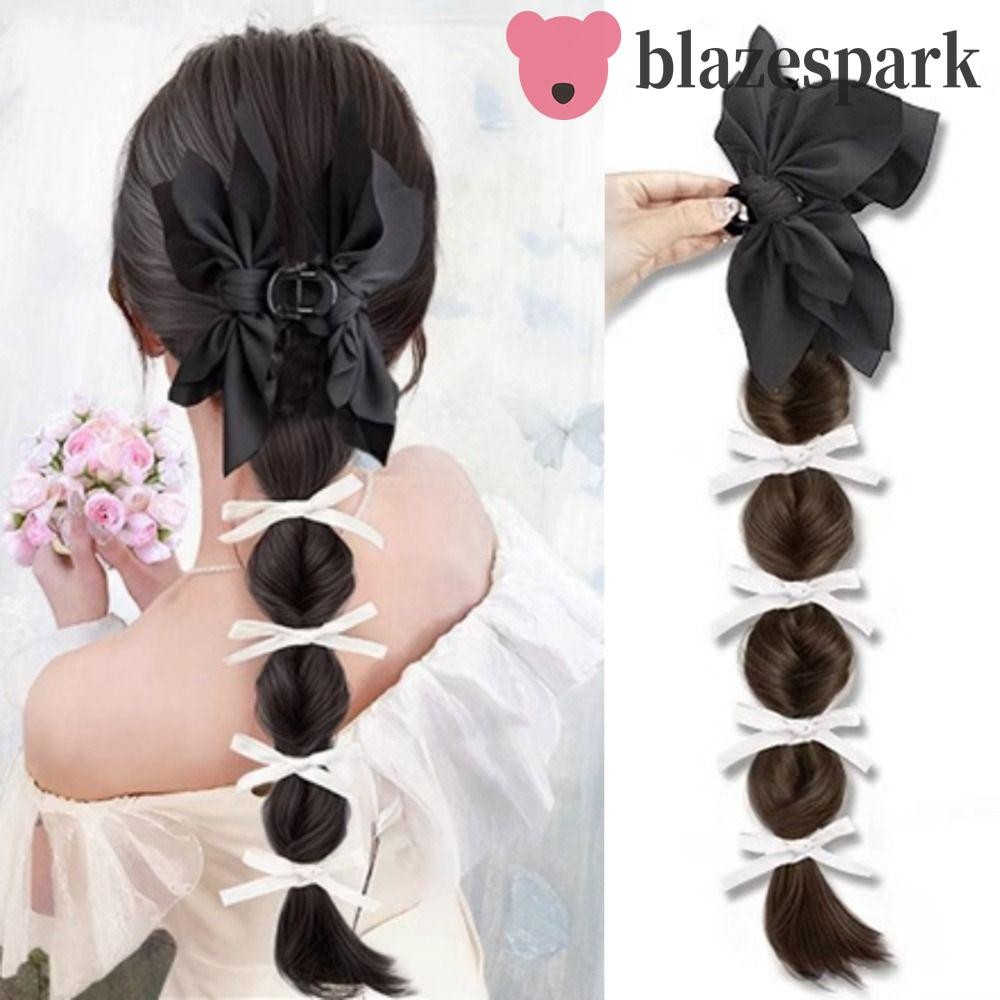 Blazespark Claw คลิปวิกผมหางม้า, โคมไฟ Braid ดอกไม้ Bud Bubble Braid หางม้า, ผมหางม้าหวานขยาย ...