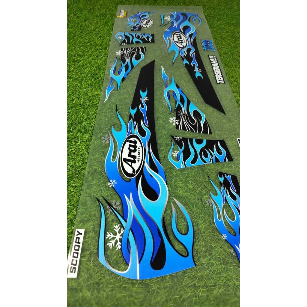 Scoopy Api Arai Striping สติกเกอร์สติกเกอร์ใสวัสดุโปร่งใสเสาใส | Shopee ...