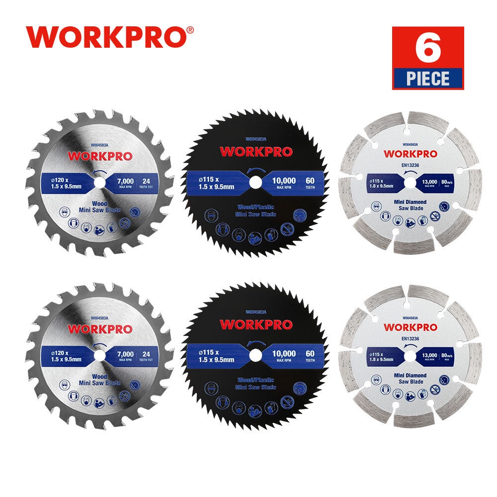 WORKPRO ชุดใบเลื่อยขนาดเล็ก ใบเลื่อยวงเดือนไฟฟ้า สำหรับการตัดไม้ งานคอนกรีต ก่ออิฐ หรือตัด ...